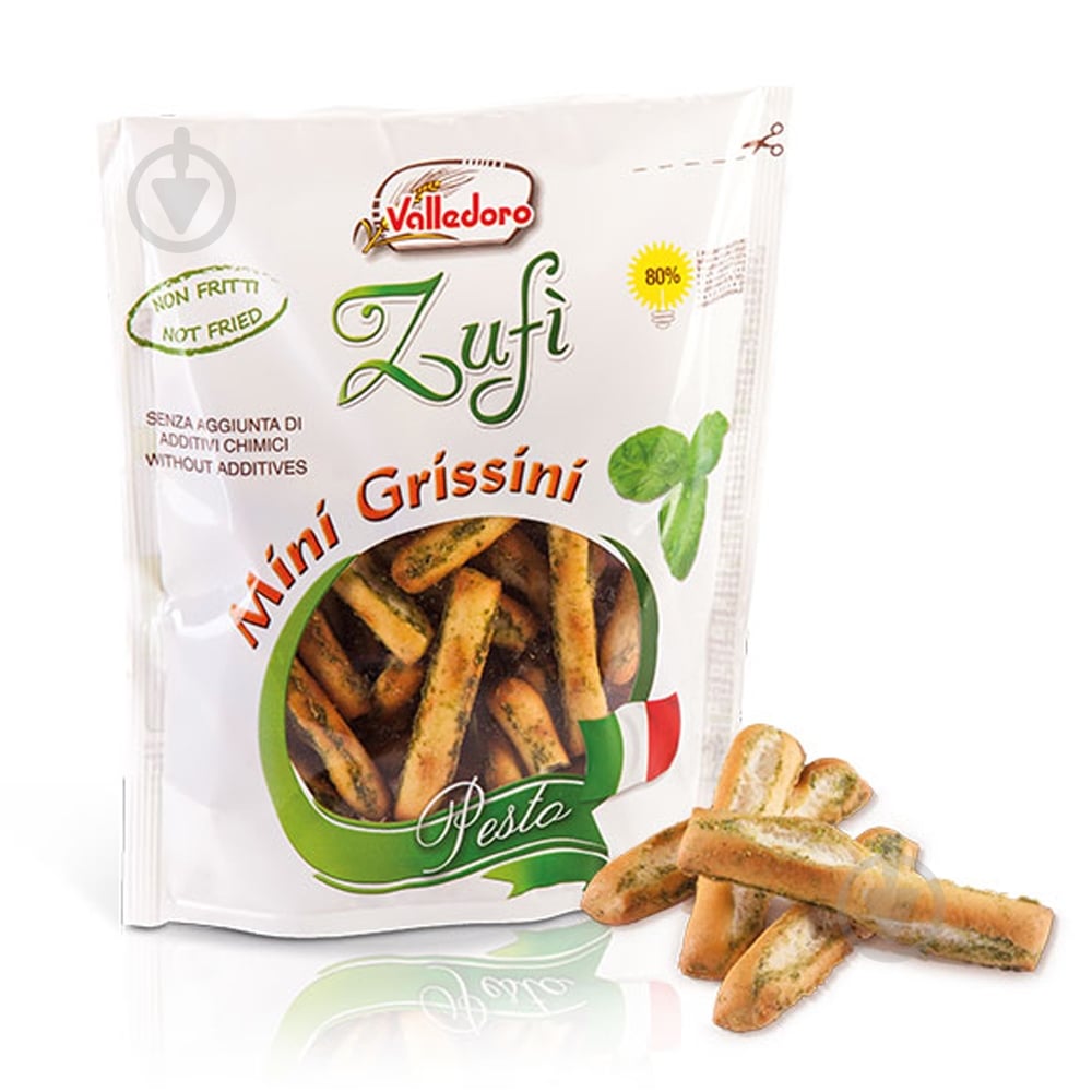 ᐉ Гриссини VALLEDORO Zufi Mini PESTO 100 г • Купить в Киеве, Украине ...