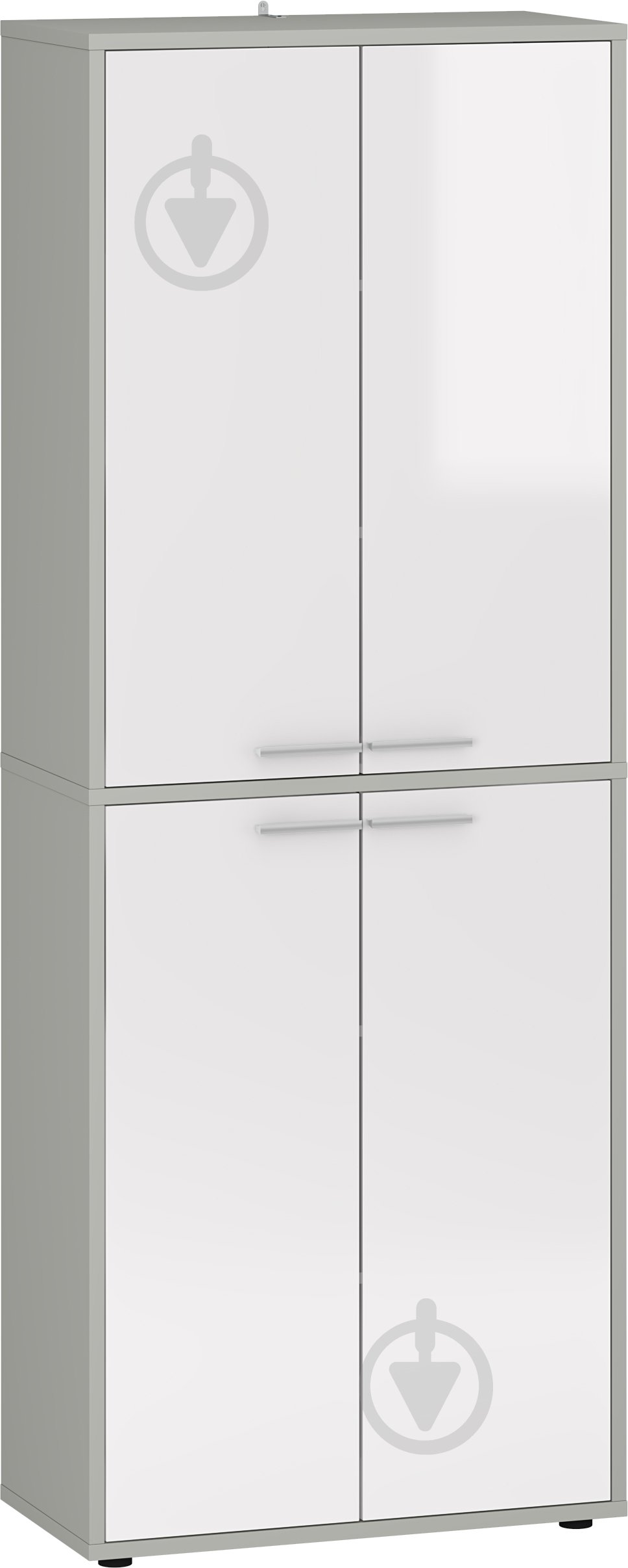 ᐉ Шафа Грейд Верона МДФ сіра шиншила білий сніг глянець • Краща ціна в Києві Україні • Купити в