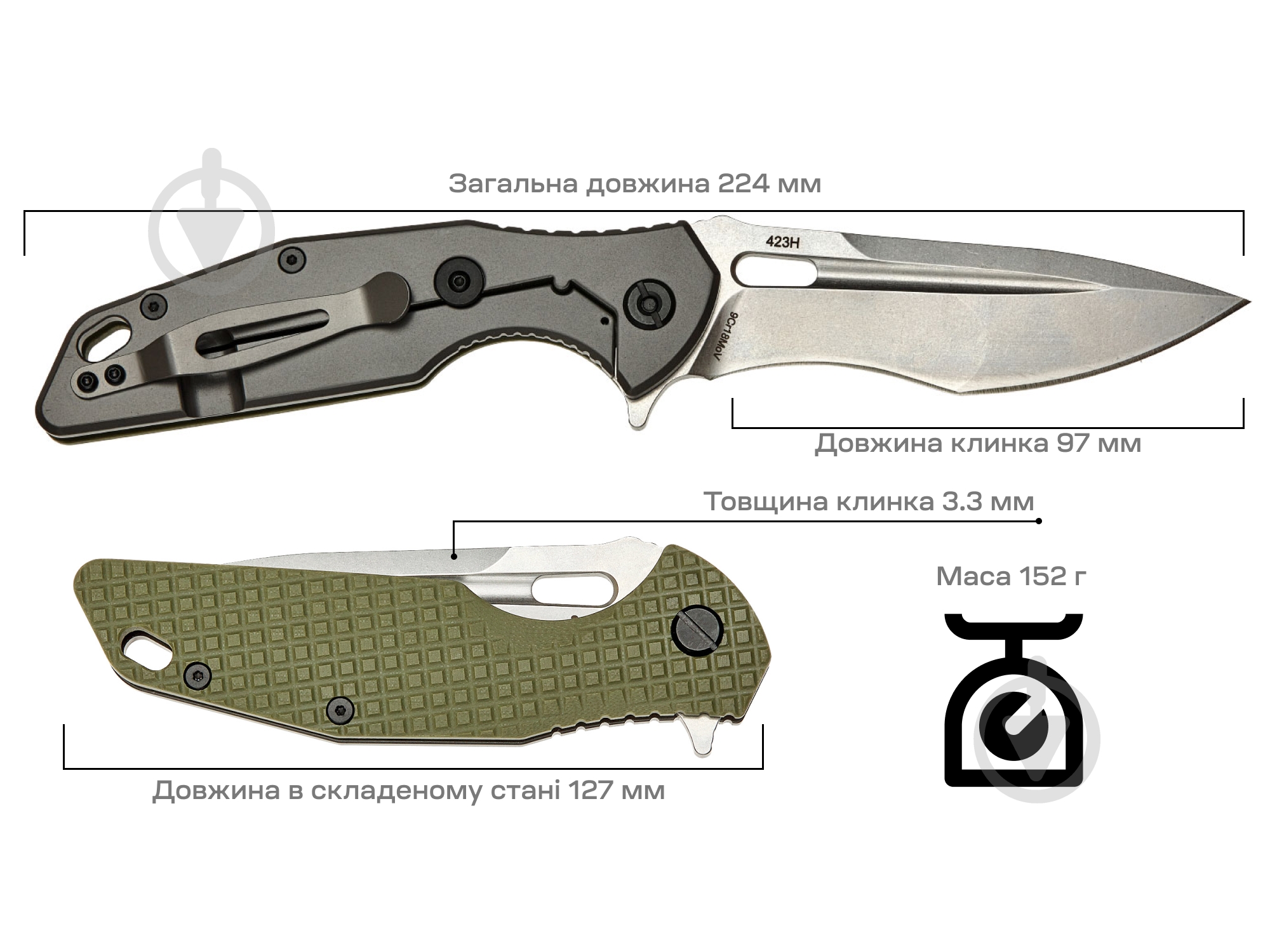 ᐉ Ніж складаний Skif Defender II olive 1765.02.82 • Краща ціна в Києві ...