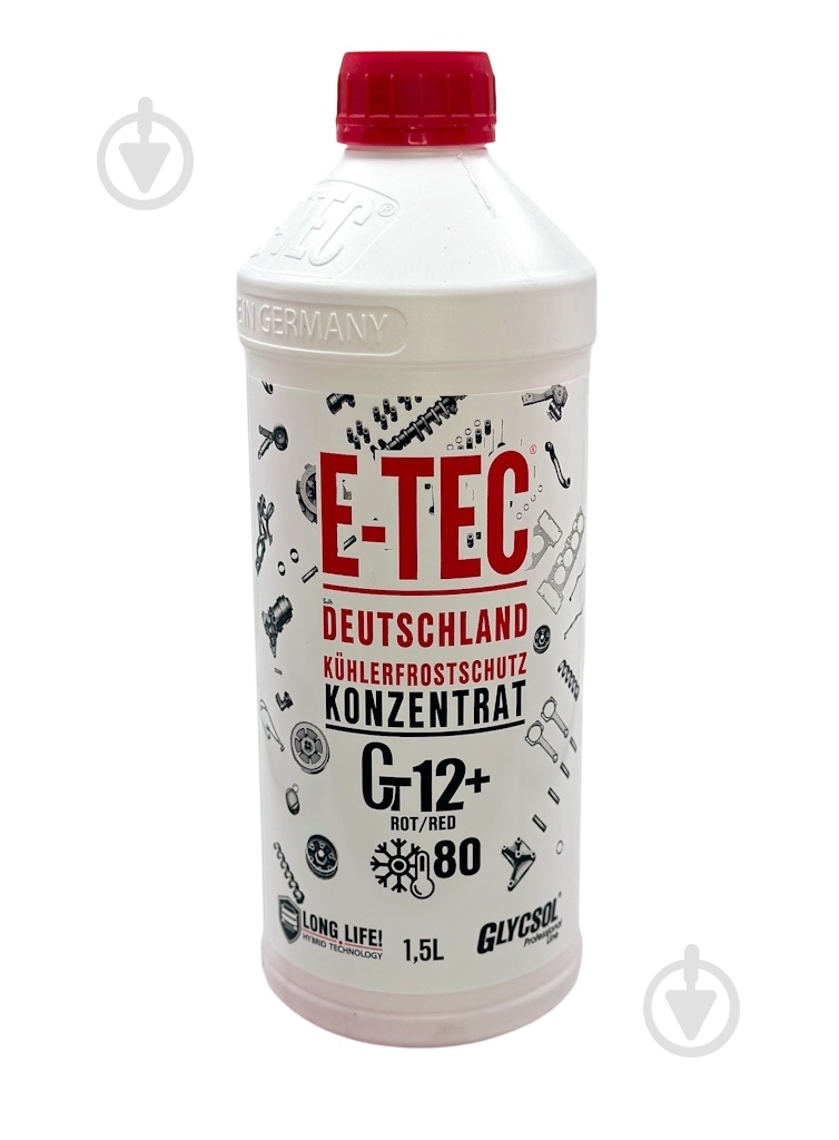 ᐉ Антифриз E-TEC Gt12+ Glycsol G12+ концентрат 1,5 л червоний (44301) • Краща ціна в Києві ...