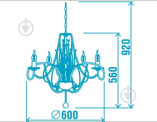 ᐉ Люстра підвісна Victoria Lighting 5xE14 білий Arfa/SP5 • Краща ціна в ...