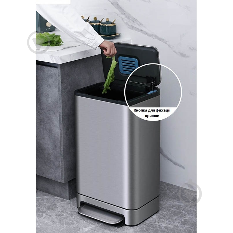 ᐉ Відро з педаллю JAH Soft Close 30 л сірий металік 20264 • Краща ціна ...