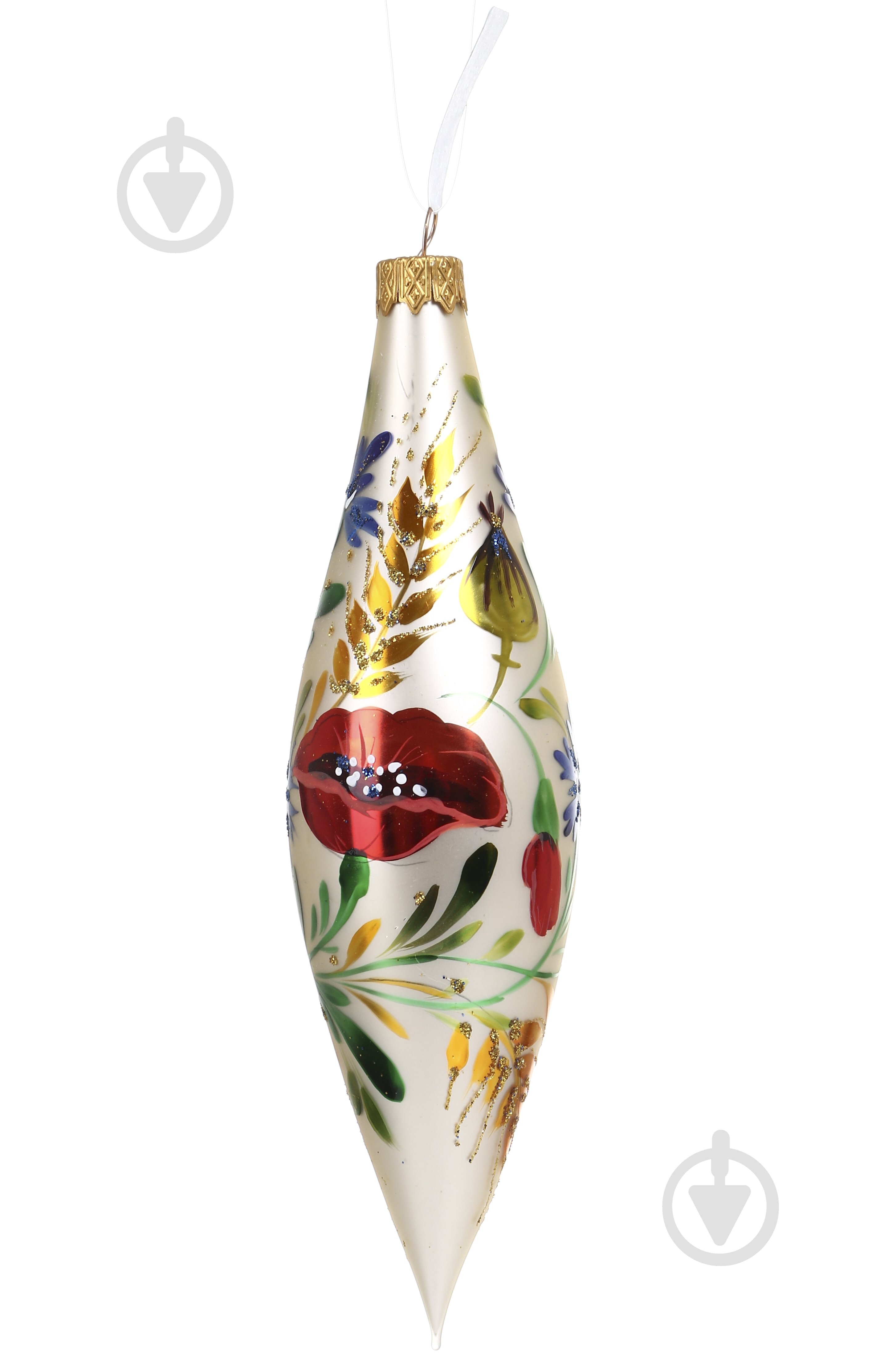 ᐉ Ялинкова іграшка скляна Еліпс Квіти 12см • Краща ціна в Києві Україні • Купити в Епіцентр