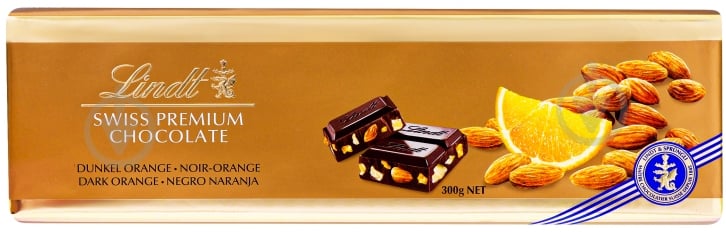 ᐉ Шоколад LINDT Gold Tablets чорний з апельсином та мигдалем • Краща ...