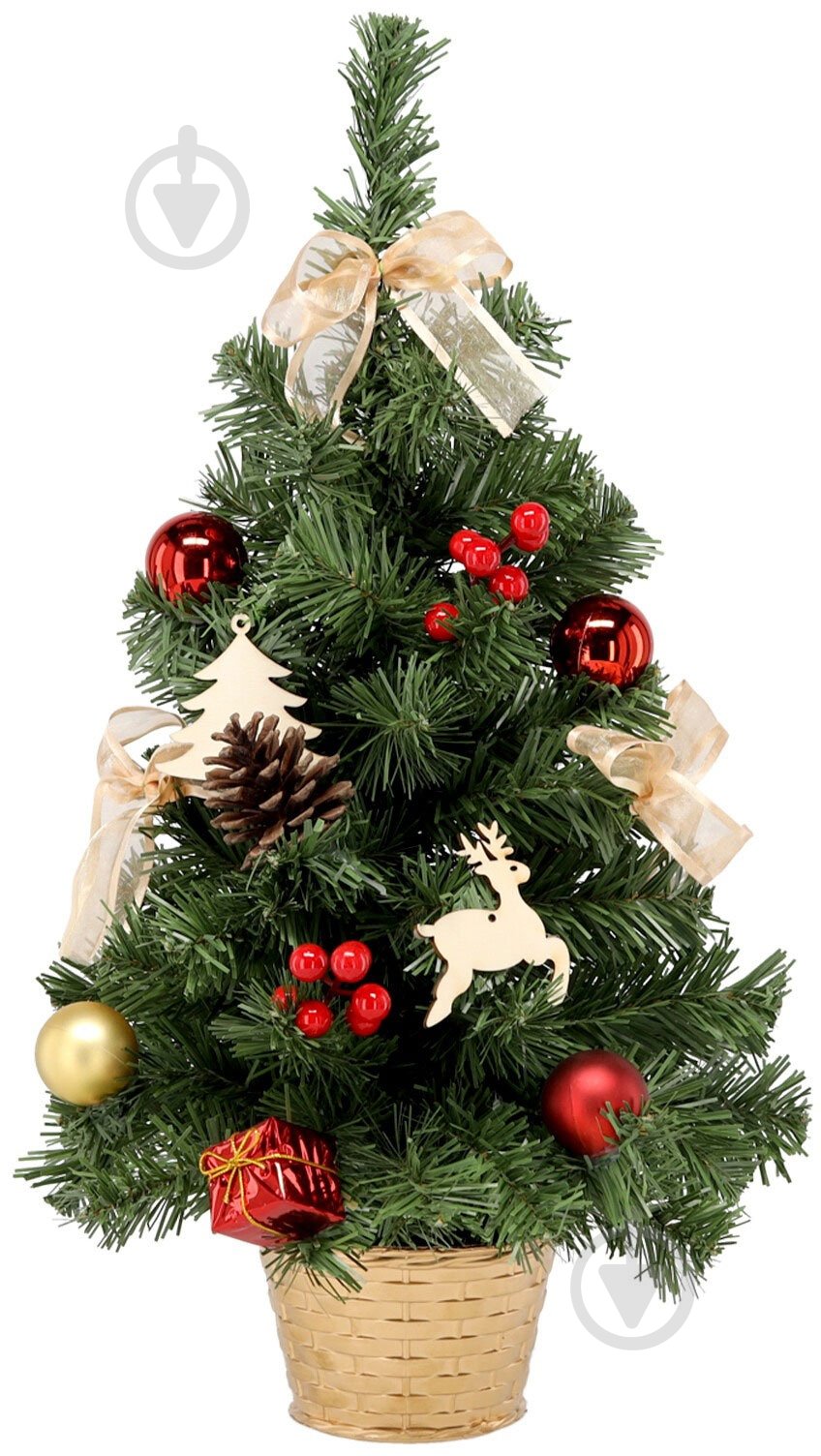 ᐉ Штучна ялинка прикрашена 50 см червоний золотий • Краща ціна в Києві Україні • Купити в Епіцентр