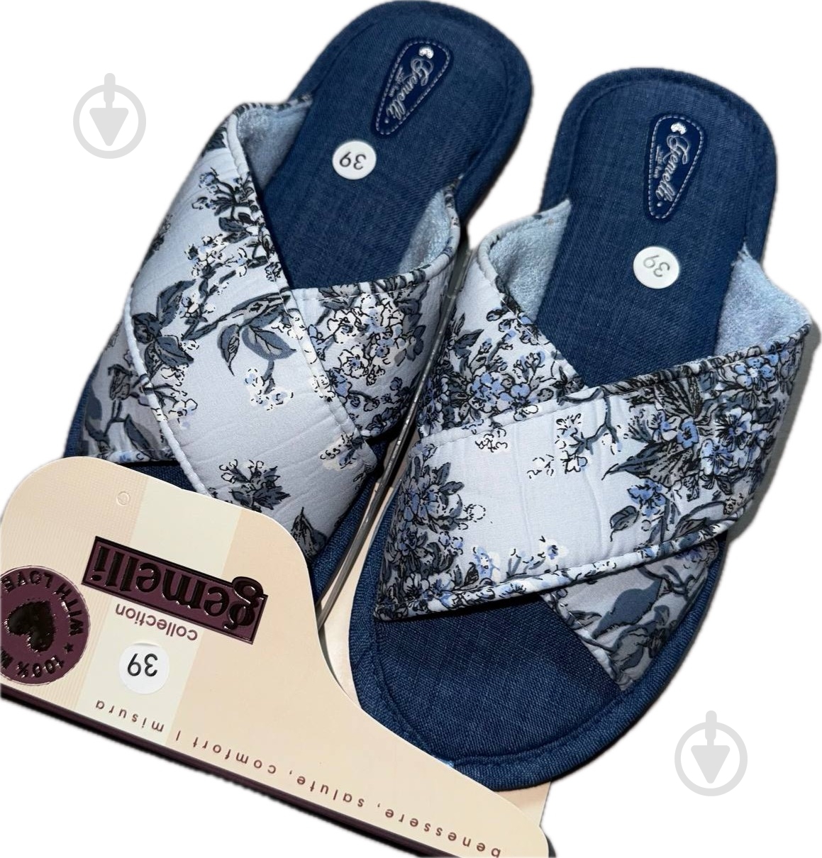 ᐉ Тапки домашние Gemelli Цветы 2 р 36 голубой • Купить в Киеве Украине • Лучшая цена в Эпицентр
