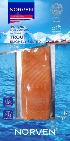 ᐉ Форель Norven филе-кусок на шкуре 240 г • Купить в Киеве, Украине • Лучшая цена в Эпицентр