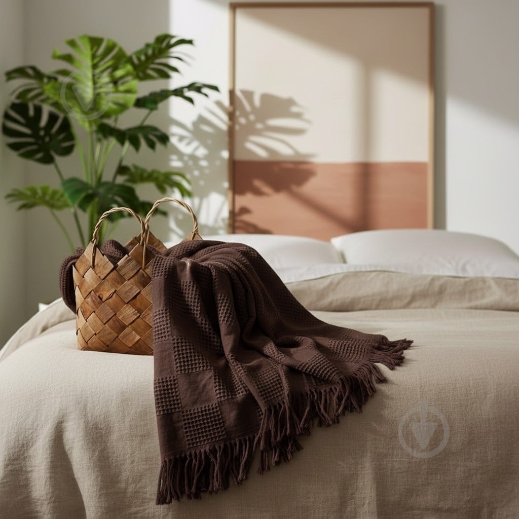 ᐉ Покривало вафельне Romb Home 220x240 см La Nuit коричневий • Краща ...