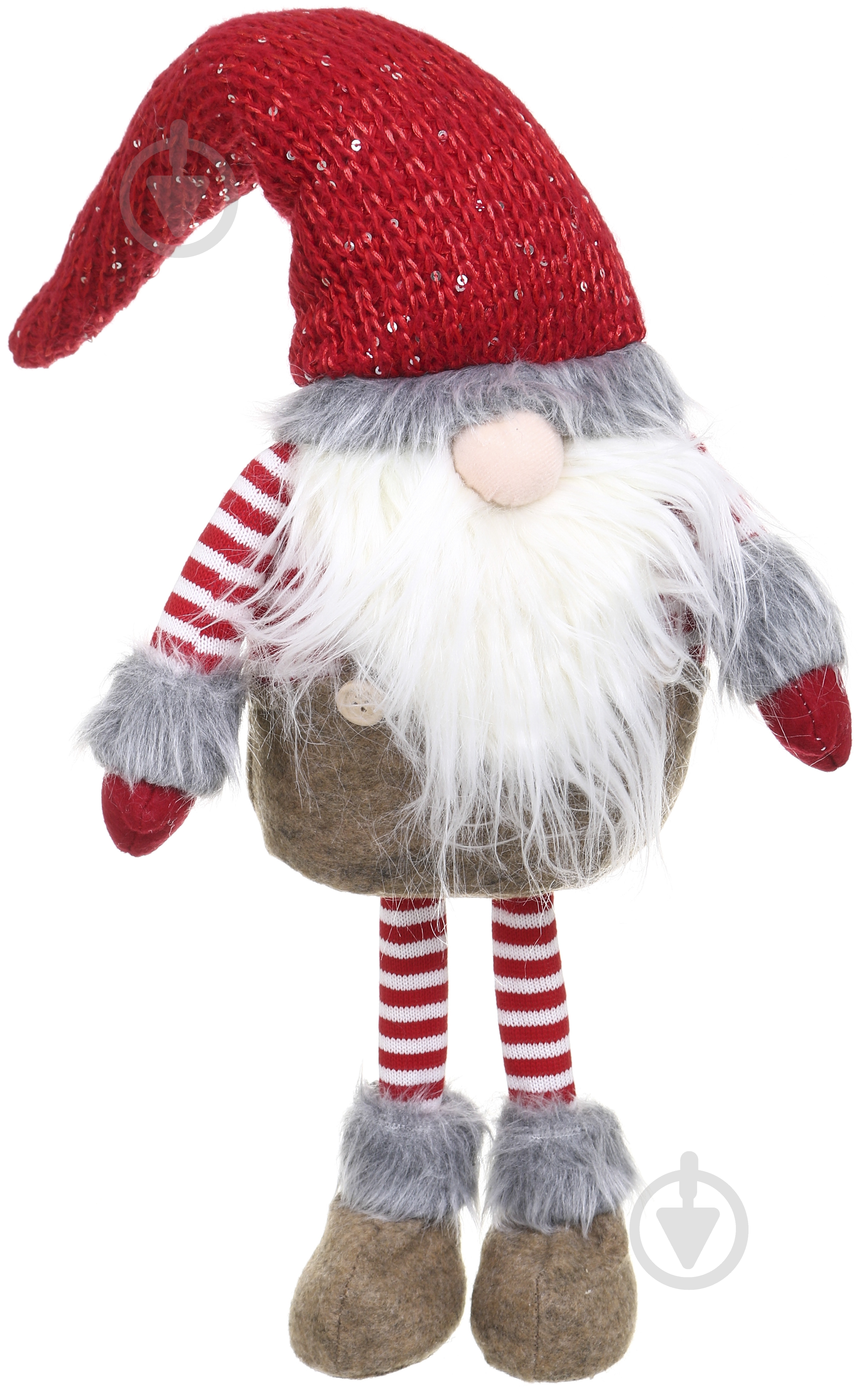 ᐉ Декорація новорічна гномик що стоїть червоно-сірий AT140-21116-25.5 ...