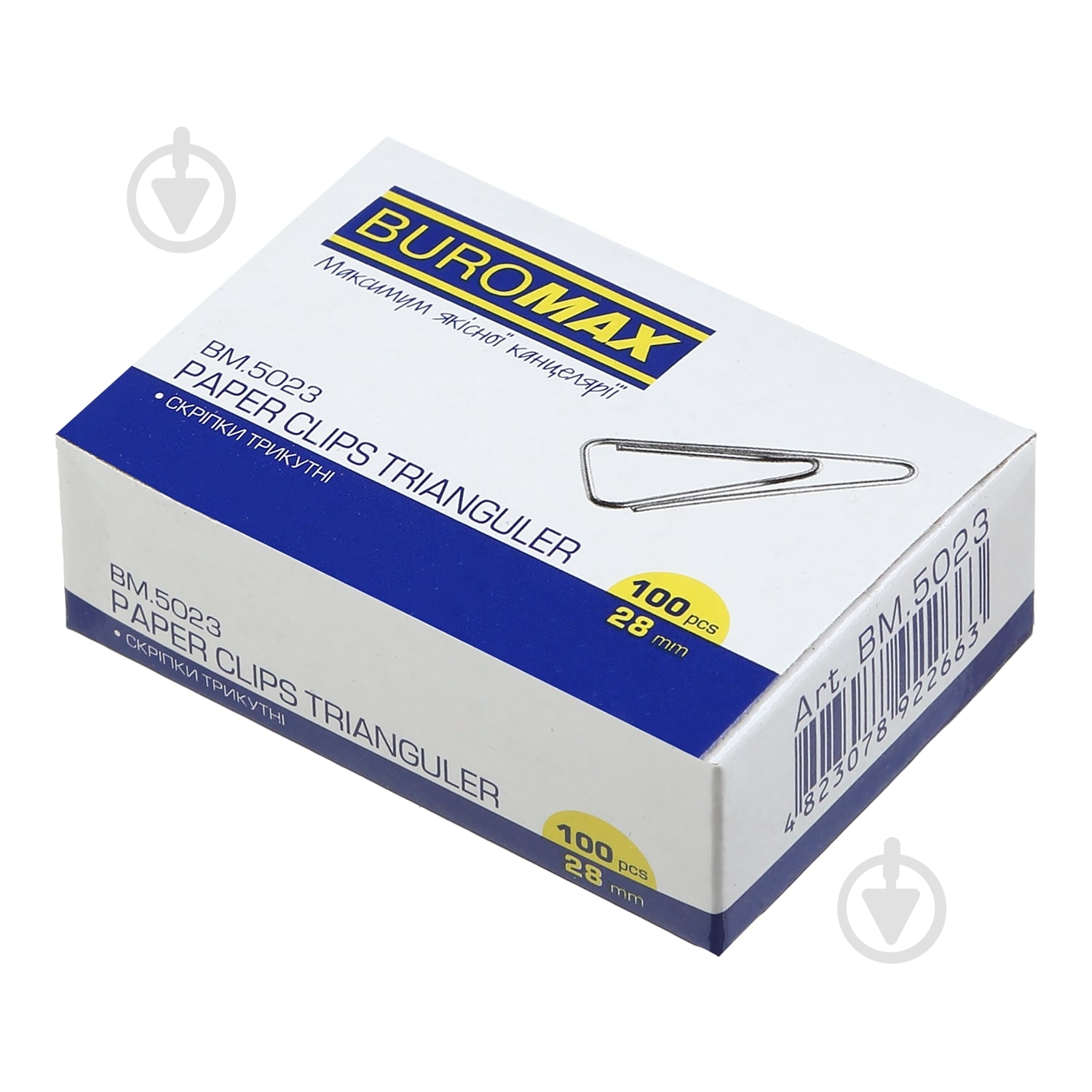 ᐉ Скрiпки нікельовані трикутні 28 мм 100 шт. Buromax • Краща ціна в Києві, Україні • Купити в ...