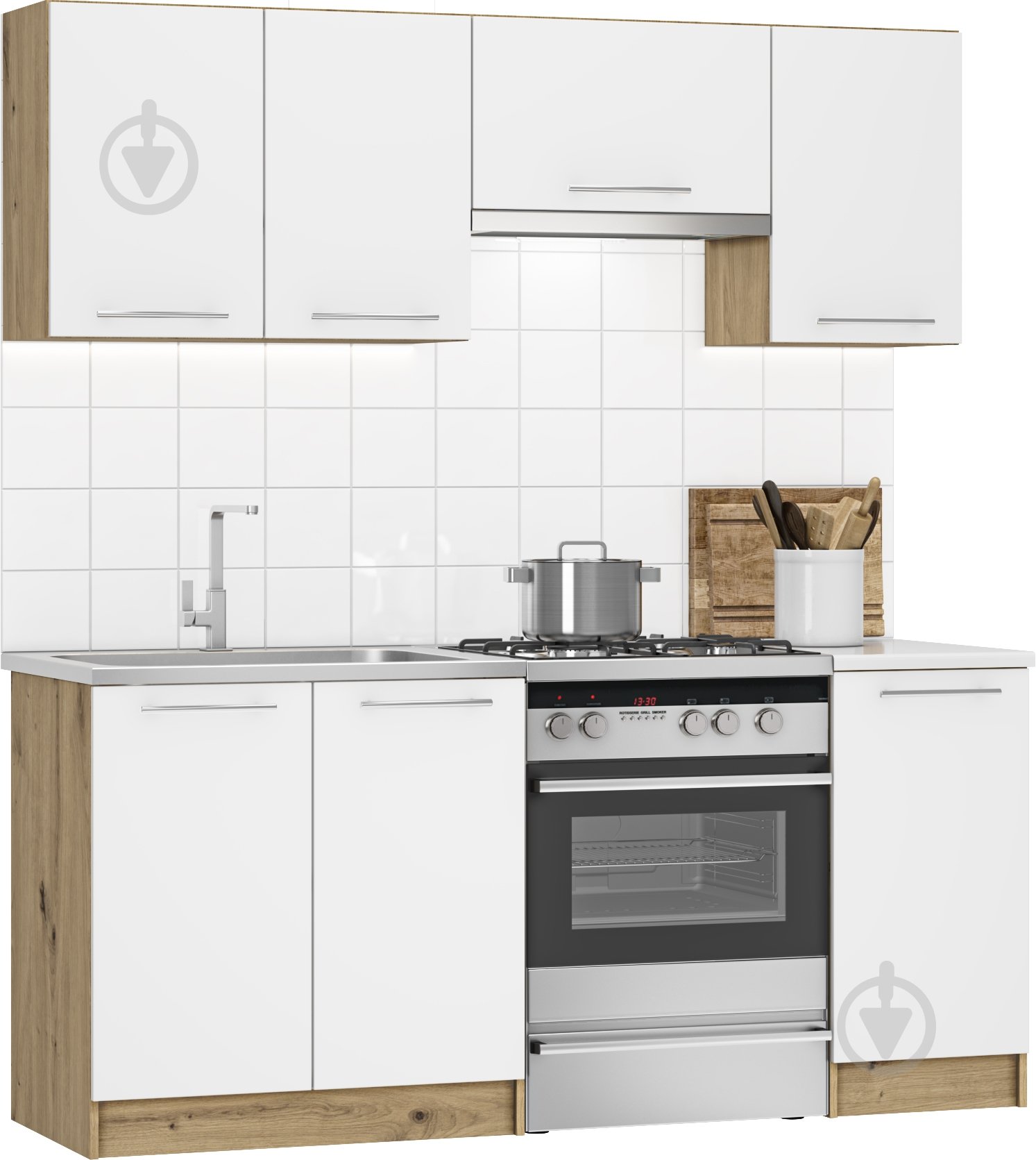 ᐉ Кухня Грейд білий дуб артизан ДСП 1 8 м • Краща ціна в Києві Україні • Купити в Епіцентр