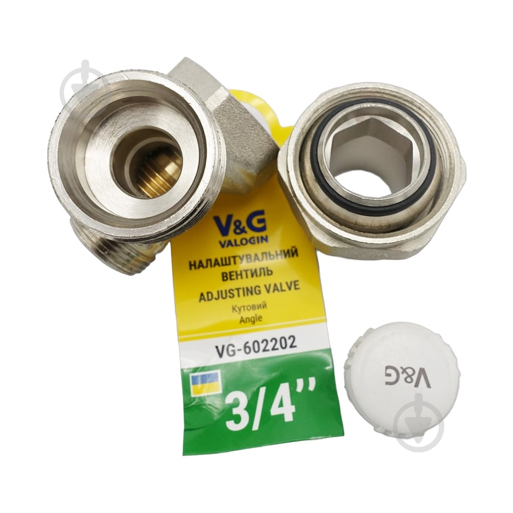 ᐉ Кран радіаторний V&G VALOGIN налаштувальний 3/4" кутовий VG-602202 ...