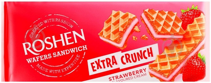 ᐉ Вафли Roshen Sandwich Crunch клубника 142 г • Купить в Киеве, Украине ...