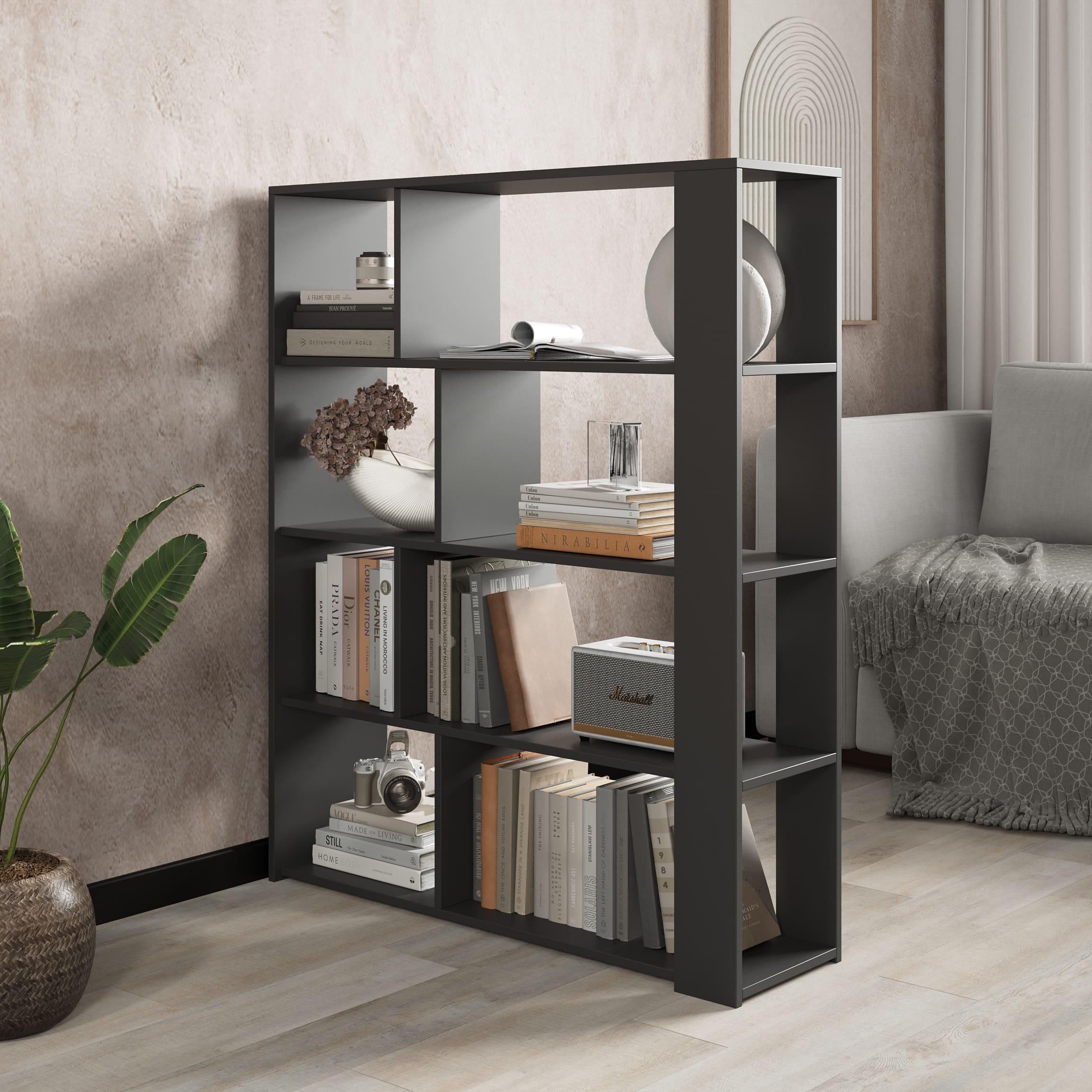 ᐉ Стеллаж для книг и декора на 8 ячеек Антрацит 380802 • Купить в Киеве Украине • Лучшая цена