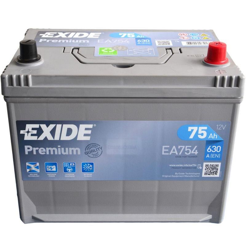 ᐉ Акумулятор автомобільний EXIDE Premium EA754 EN 6СТ-75Ah АзЕ ASIA ...