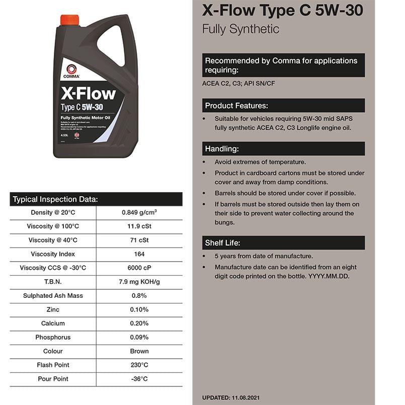 ᐉ Моторне масло COMMA X-FLOW TYPE C 5W-30 5 л (XFC5L) • Краща ціна в ...