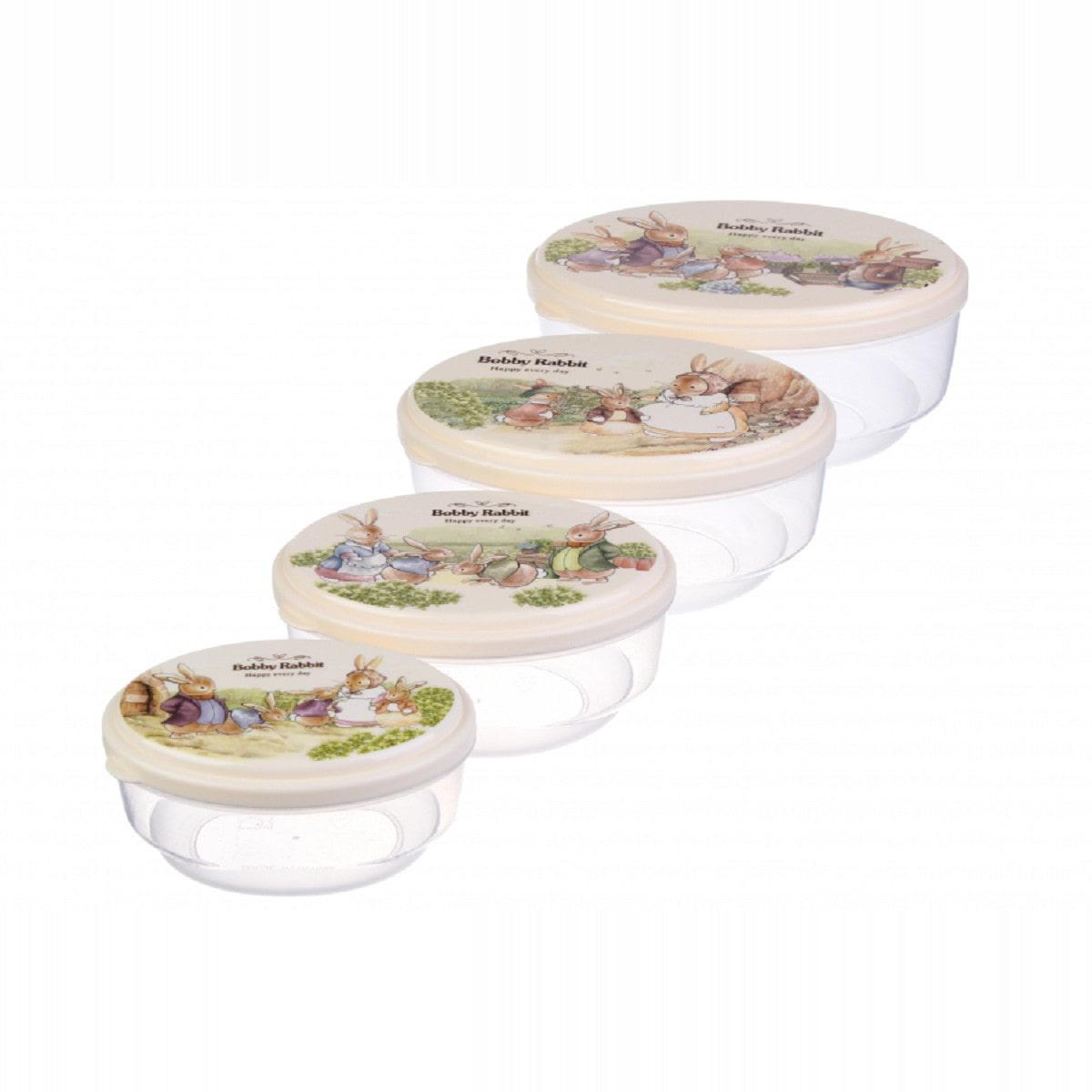 ᐉ Комплект овальных боксов Bobby Rabbit 4 шт. Beige (6401-320)