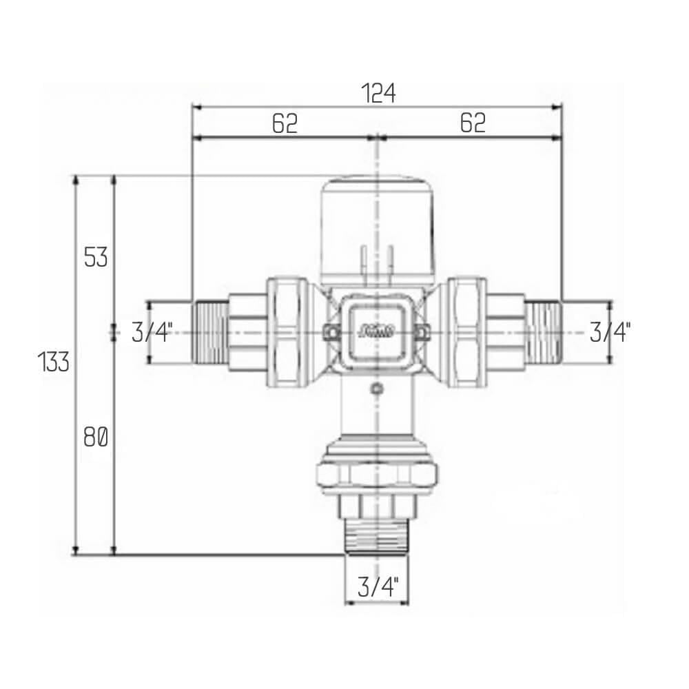ᐉ Клапан термостатичний змішувальний ICMA №148 3/4" латунь (SD00008536 ...