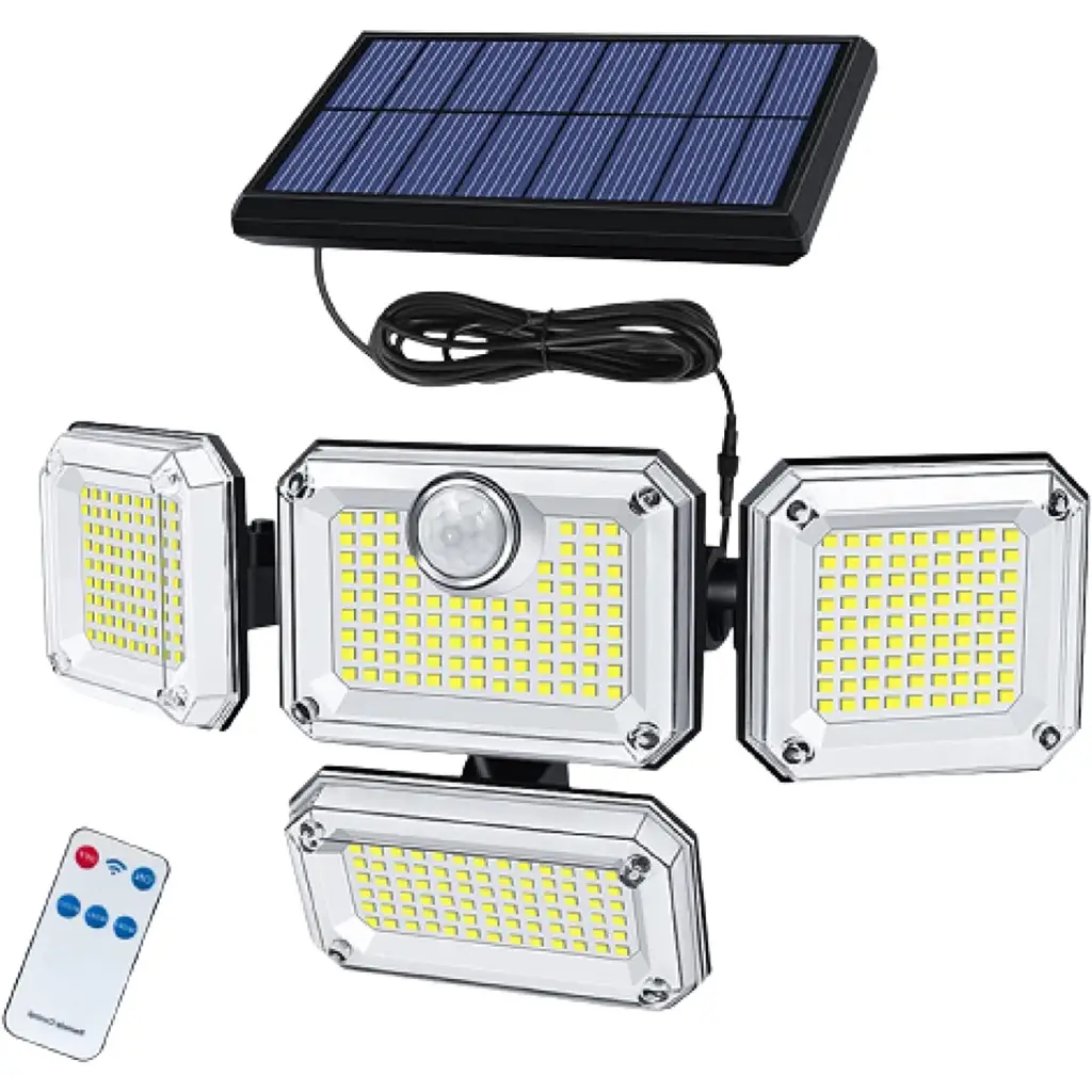 ᐉ Светильник на солнечной батарее 3600Lm 333 светодиоды с датчиком ...