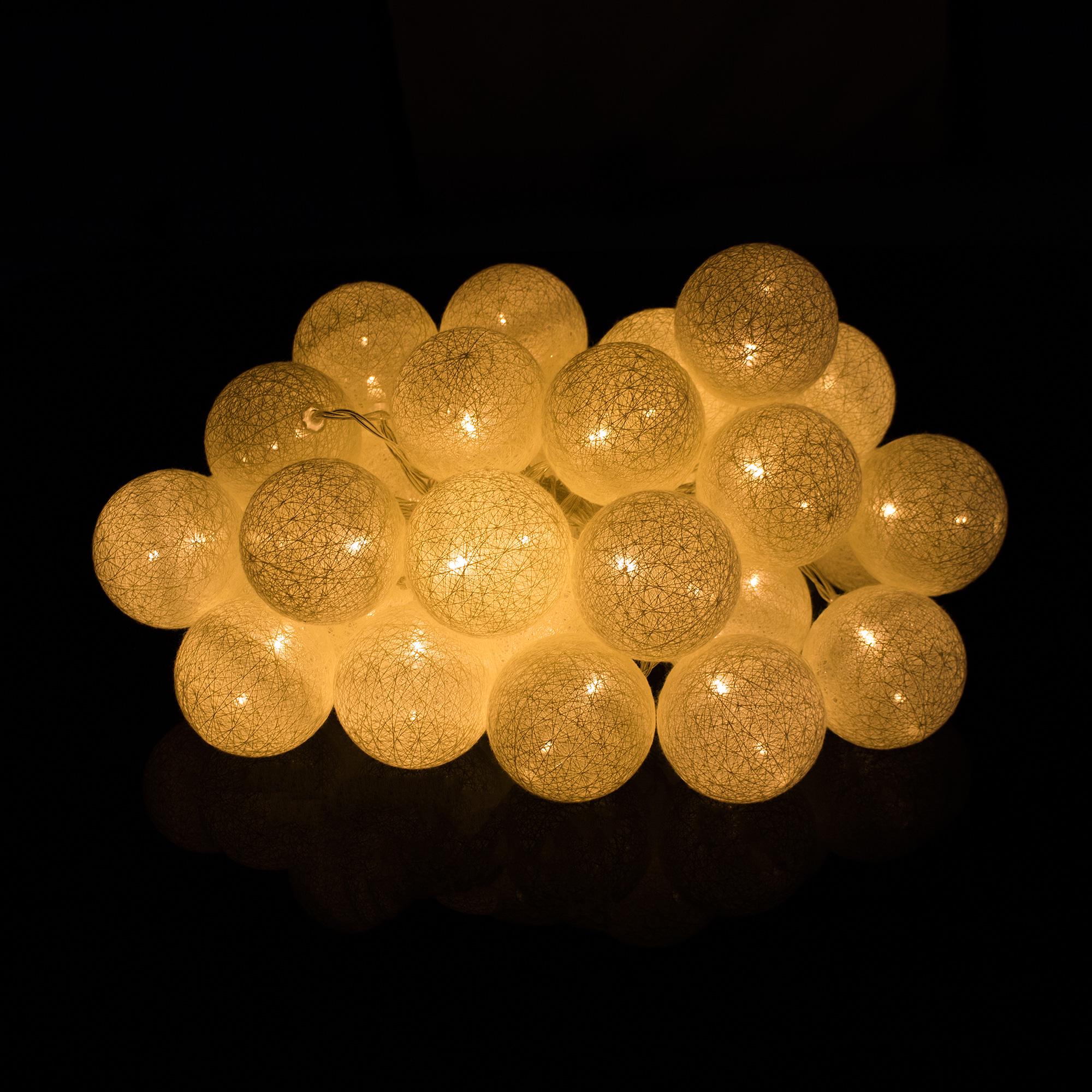 ᐉ Гірлянда на батарейках Springos Cotton Balls 30 LED 6 м Warm white ...