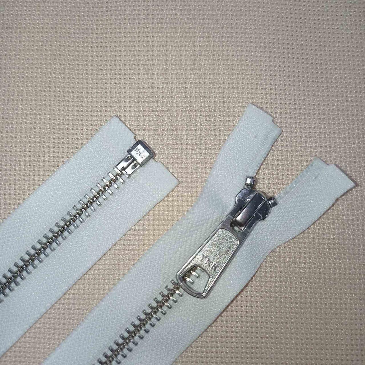 ᐉ Блискавка YKK т-5 металева роз'ємна 1 бігунок нікель 80 см Білий (0008) • Краща ціна в Києві ...