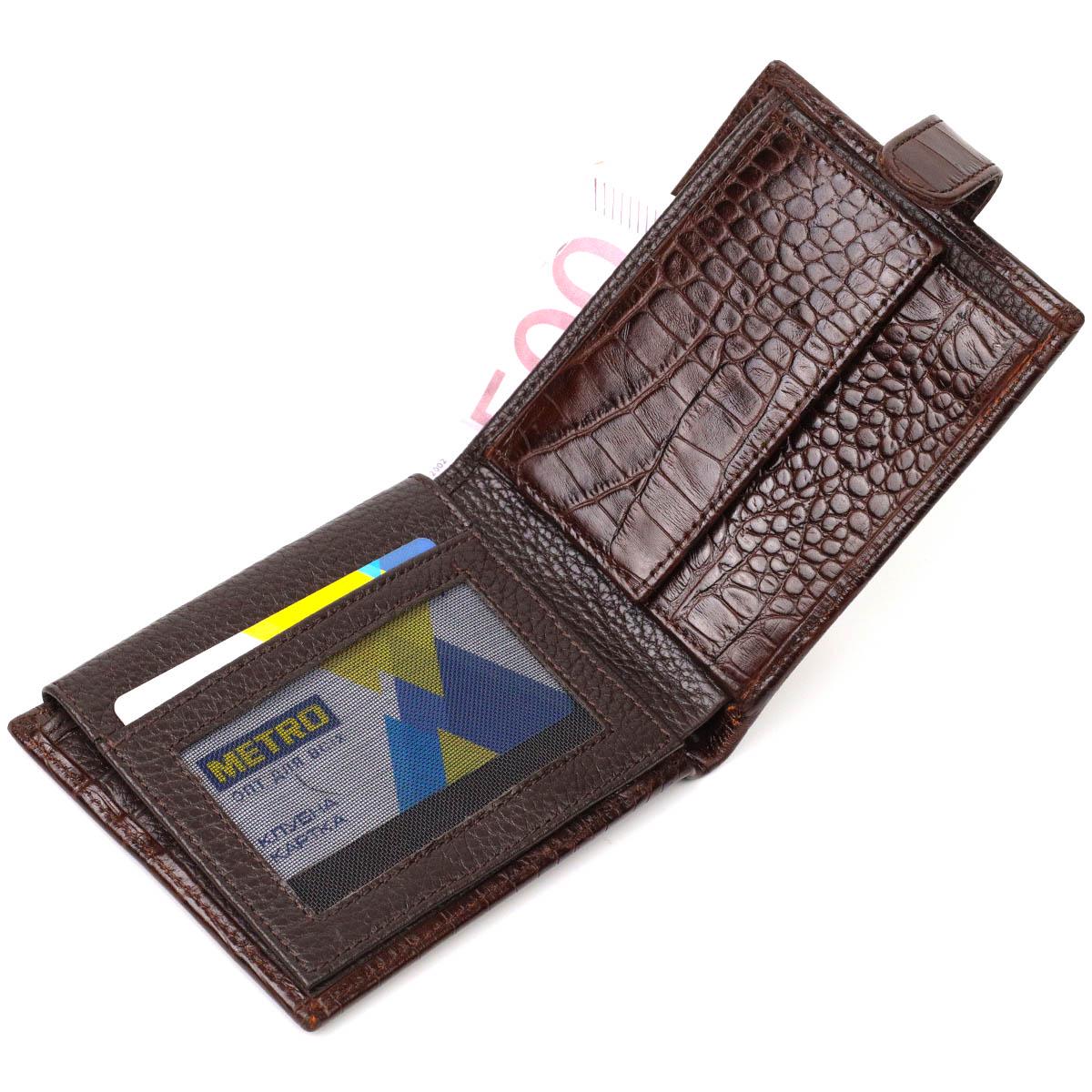 ᐉ Кошелек мужской Bond-Wallet 22043 из натуральной кожи с тиснением под ...
