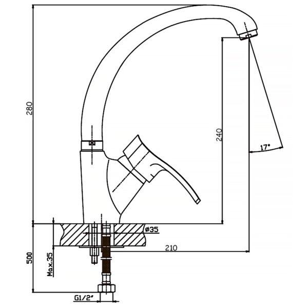 ᐉ Змішувач для кухні Haiba FOCUS 011 з латуні (HB0128) • Краща ціна в Києві, Україні • Купити в ...