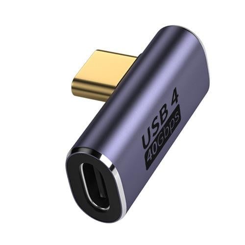 ᐉ Переходник-адаптер OTG SUNROZ 90° USB Type-C M/F USB 4.0 40Gbps 100W 8K Metal Style-4 (A48584 ...