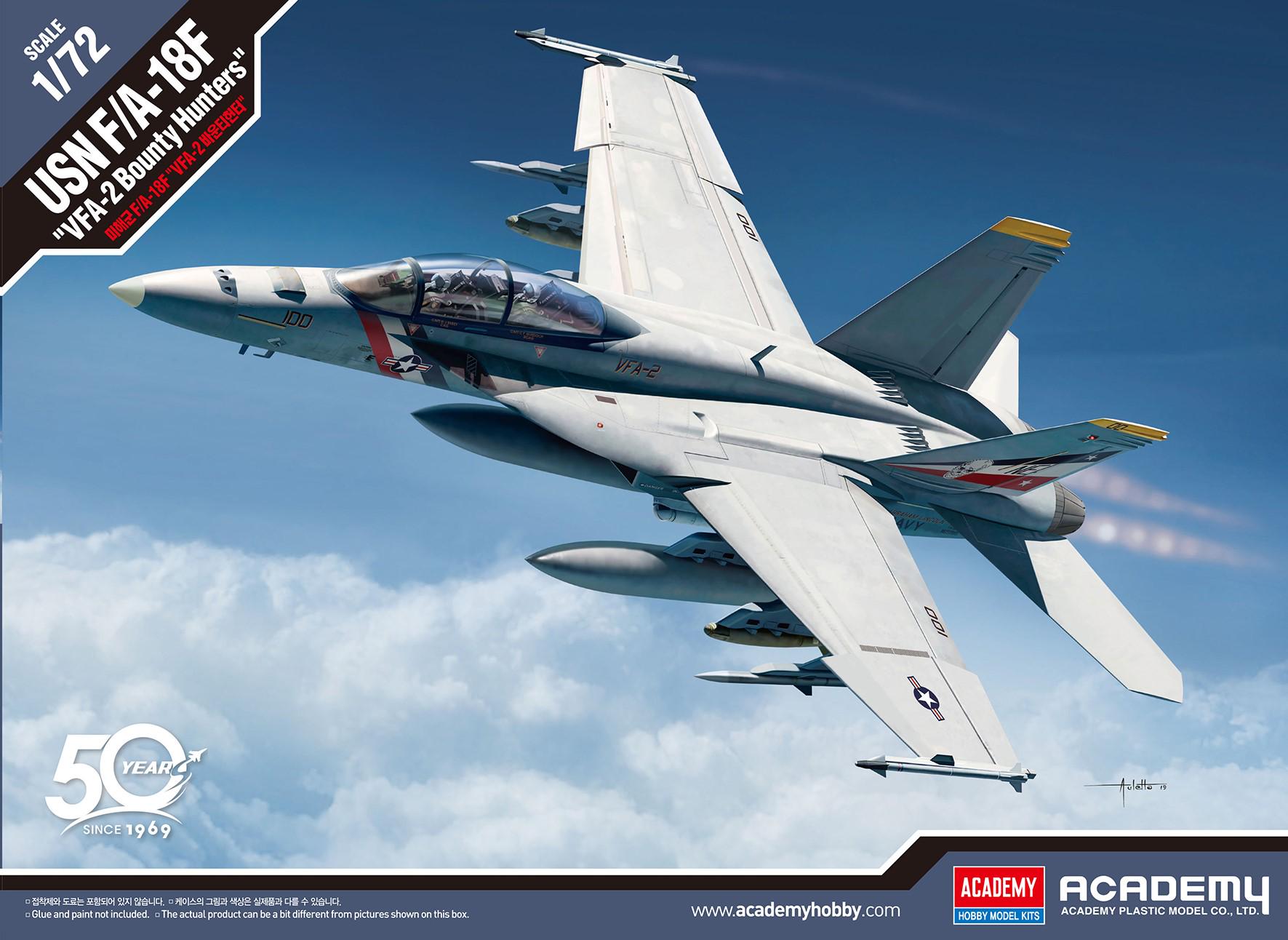 ᐉ Збірна модель Academy USN F/A-18F VFA-2 Bounty Hunters 1:72 (12567 ...
