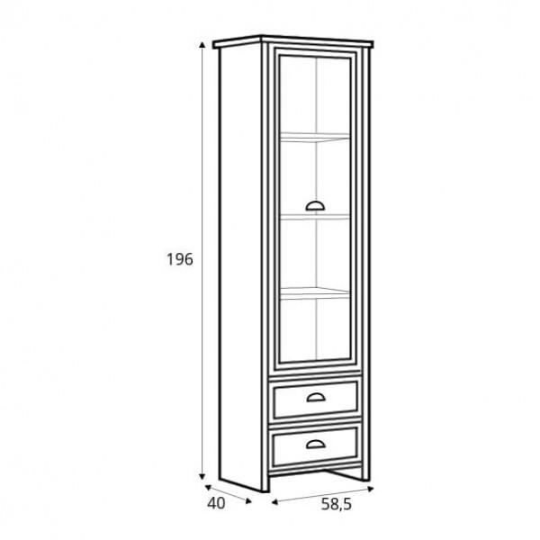 ᐉ Вітрина Gerbor Holding Гермес REG1W2S Дуб болотяний/Коричневий • Краща ціна в Києві, Україні ...