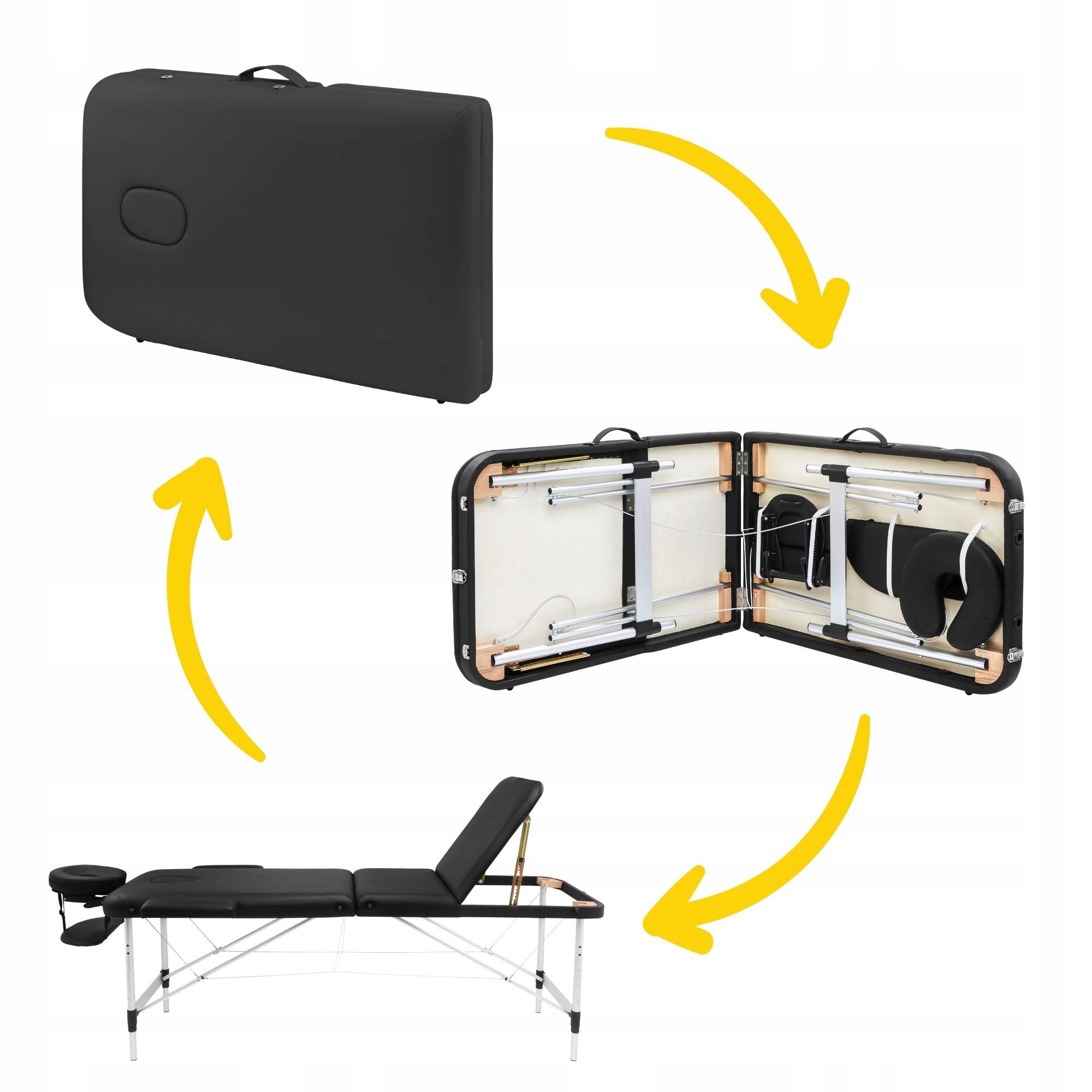 ᐉ Массажный стол складной 4fizjo Massage Table+ Alu W60 Black (P ...