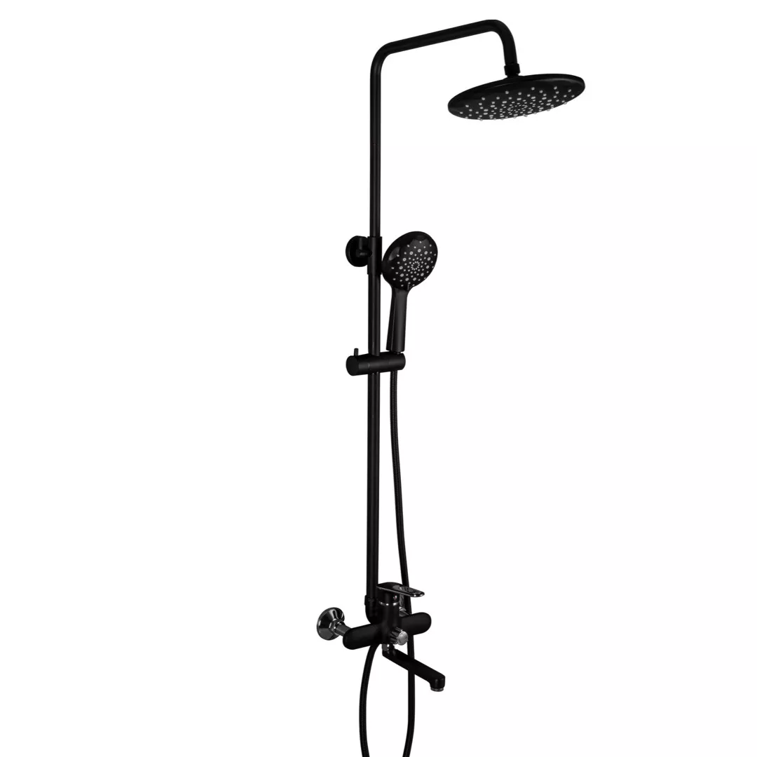 ᐉ Душевая система Frap F2449-6 поворотный излив 3 режима Черный/Хром • Купить в Киеве, Украине ...