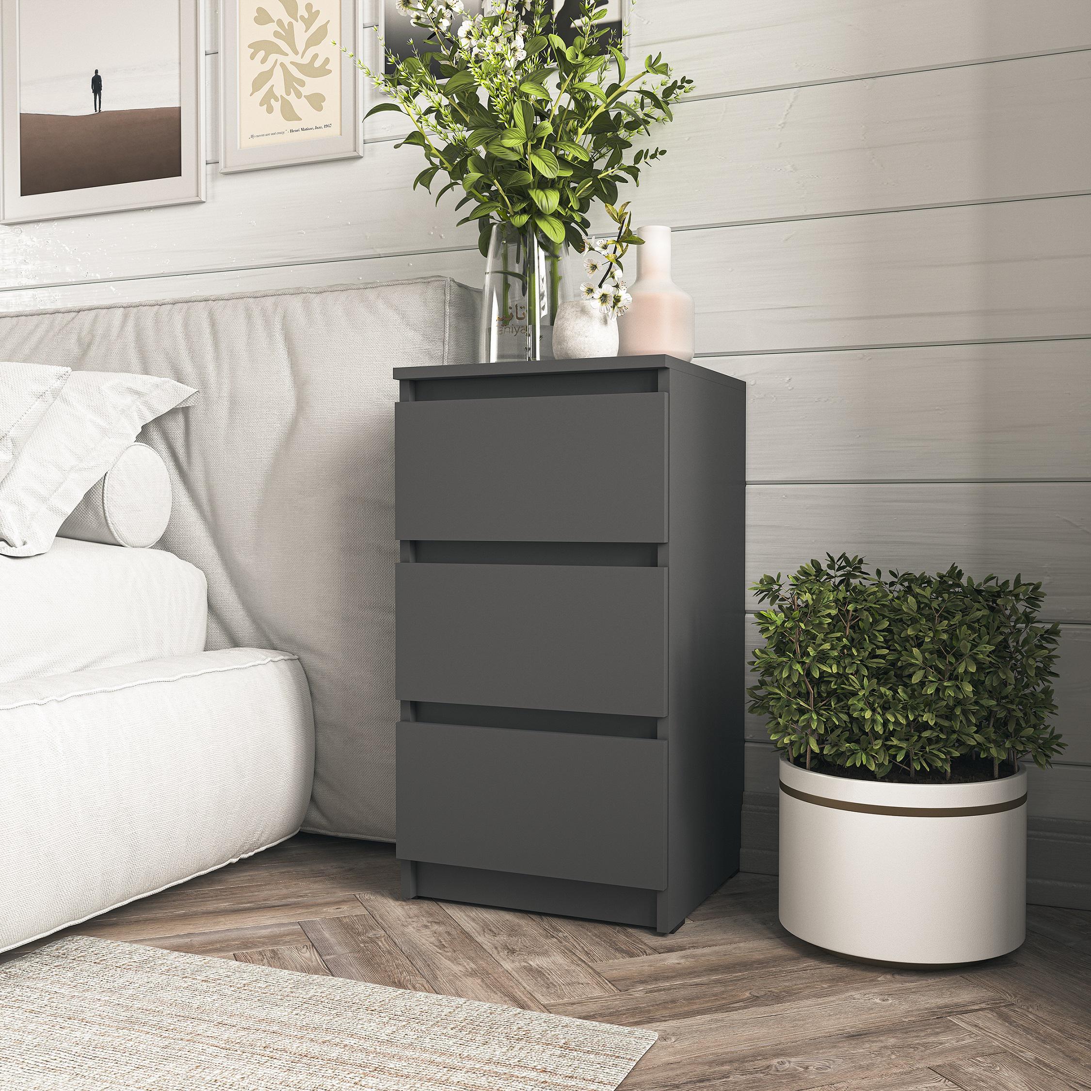 ᐉ Тумба прикроватная Moreli T-216 400х758х398 мм Антрацитовый • Купить ...