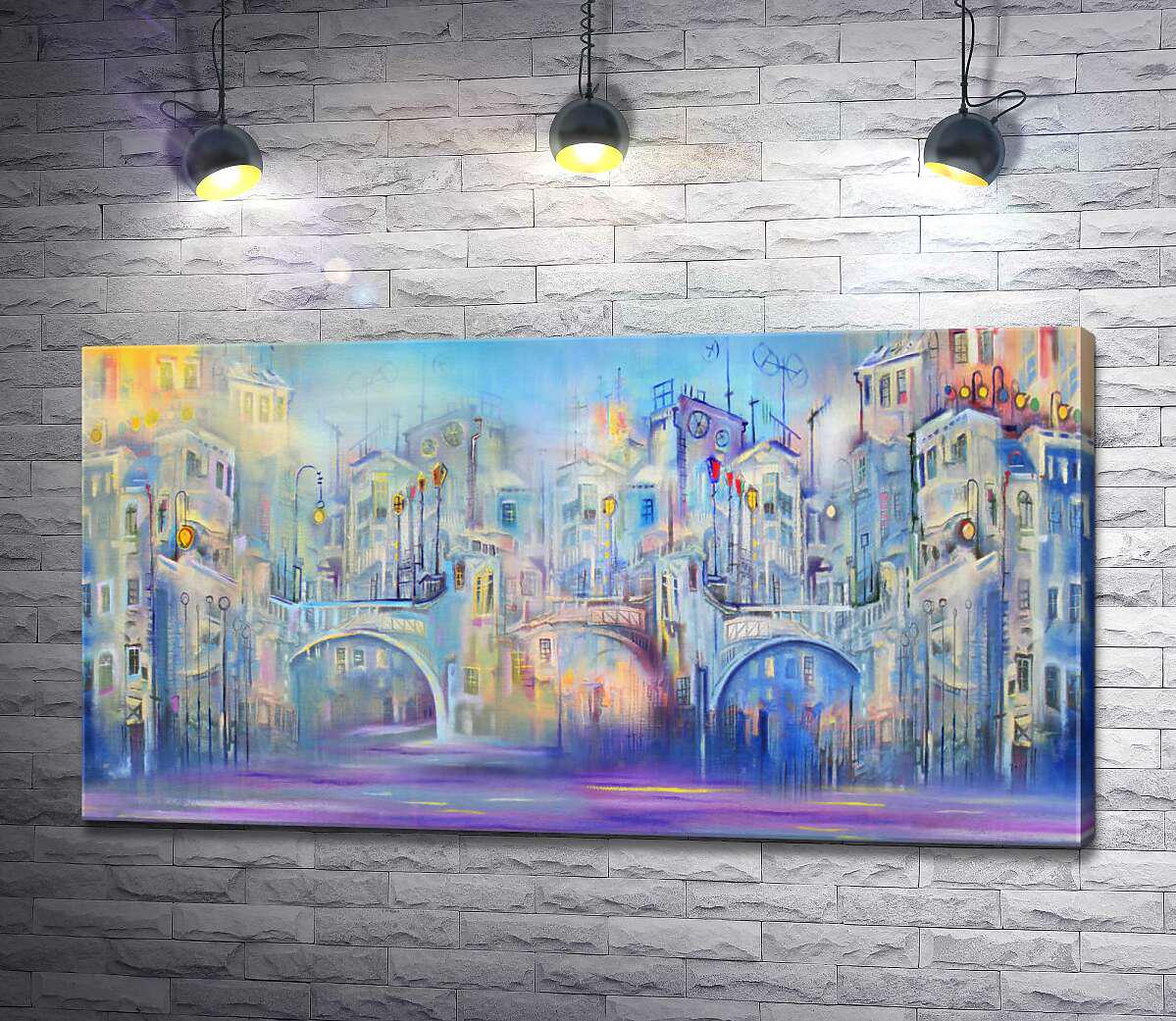 ᐉ Картина ArtPoster Плавные линии моста на фоне домов 100x53 см Модуль ...