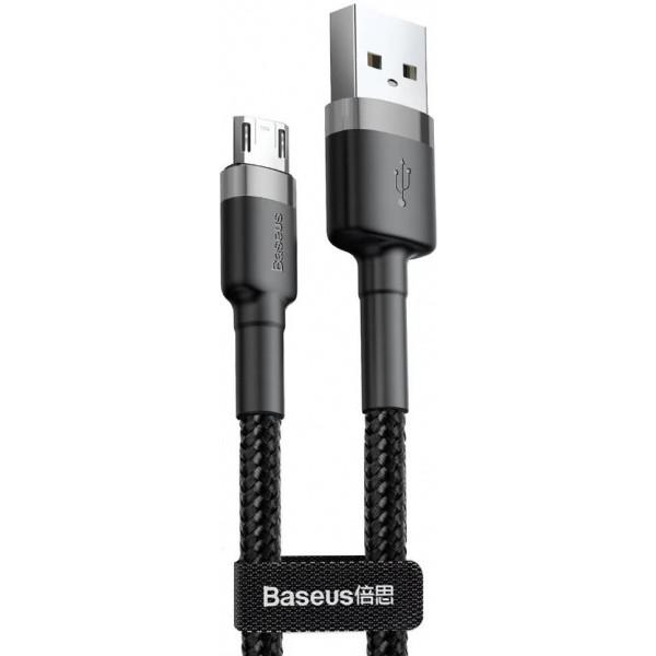ᐉ Кабель Baseus Cafule USB Micro 1.5A 2M Чорно-серый