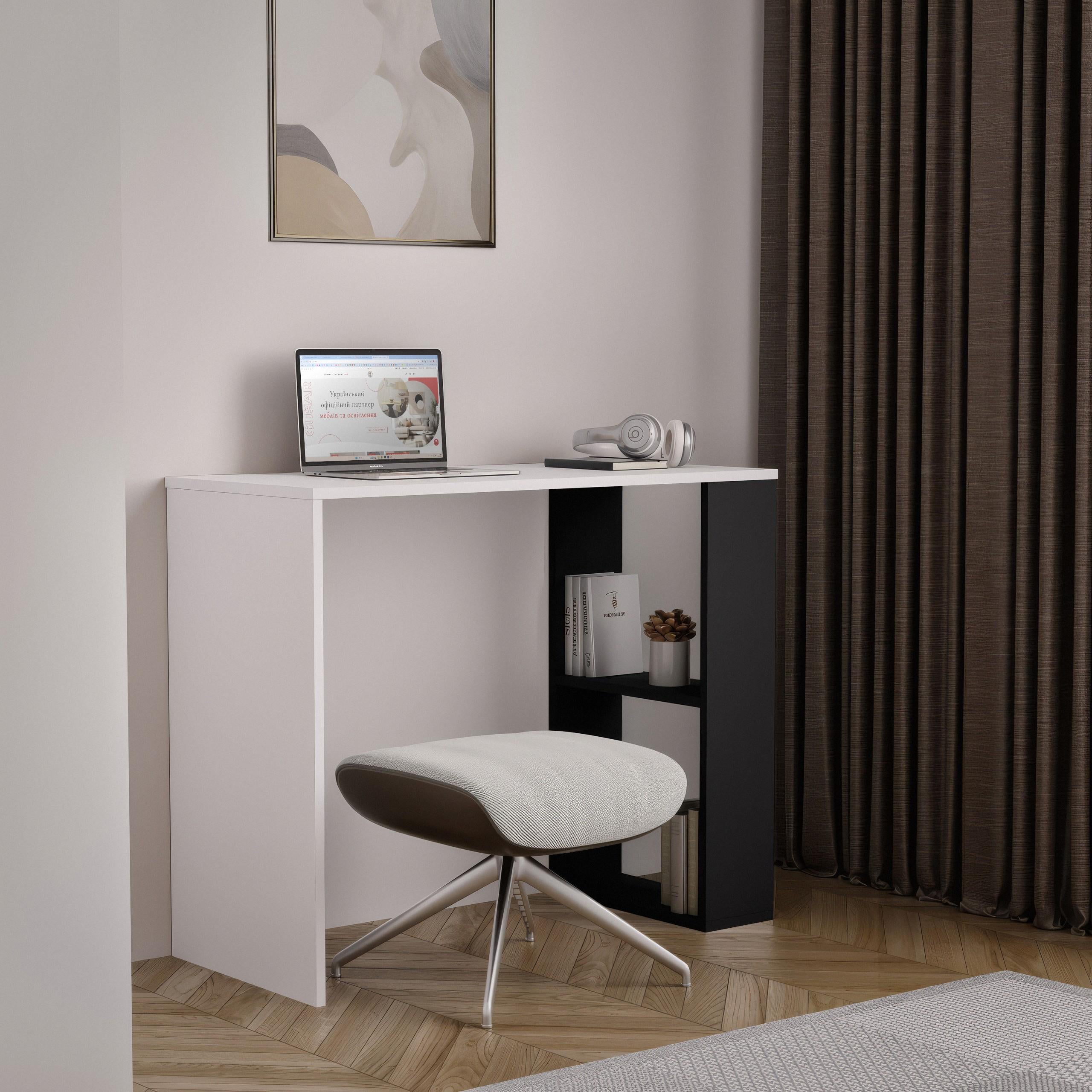 ᐉ Стол письменный с полками S-10 900х400х750 мм Белый/Антрацит • Купить ...