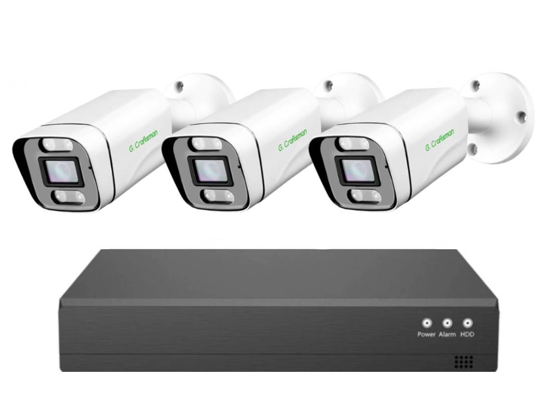 ᐉ Комплект IP видеонаблюдения G.Craftsman POE на 3 IP камеры 5Мп