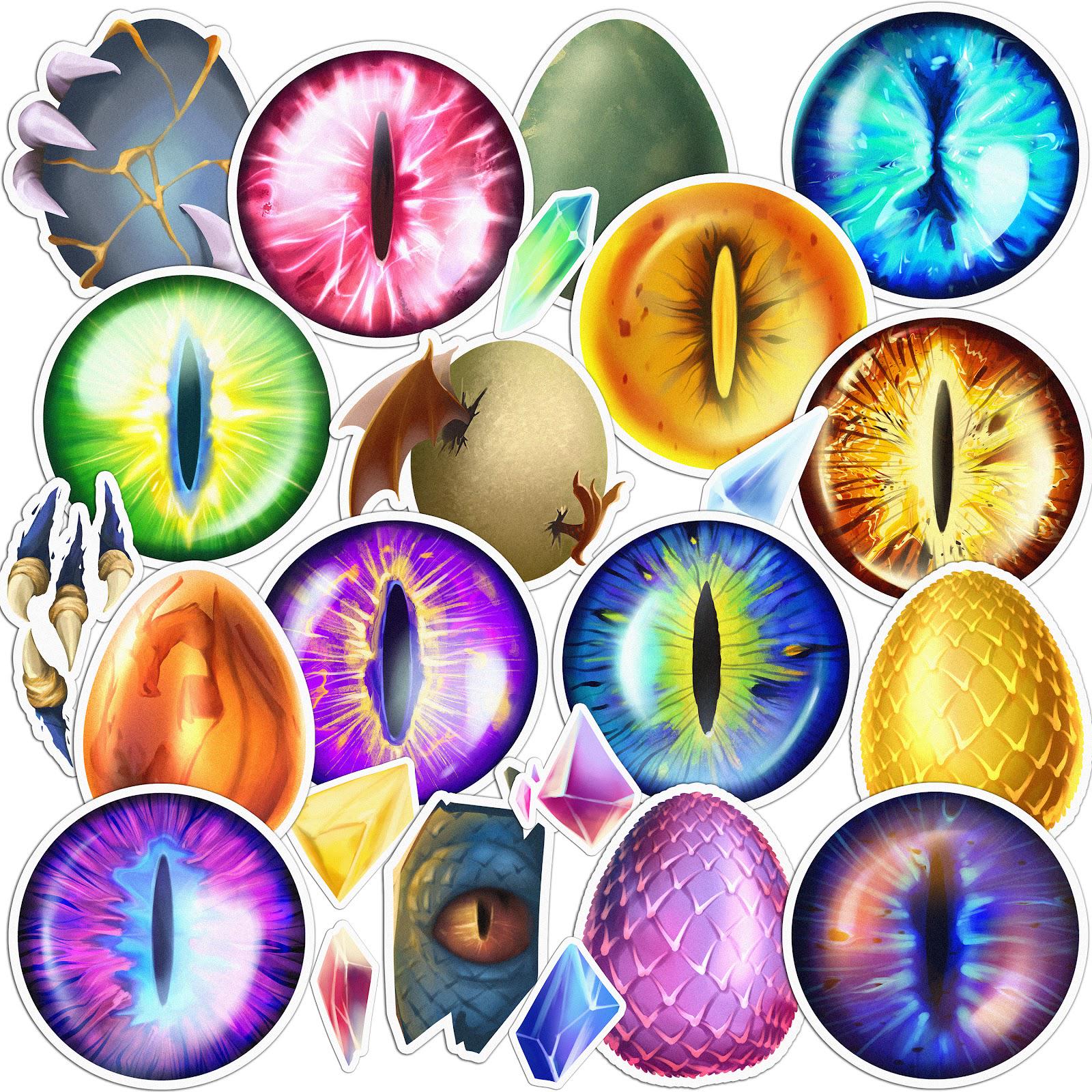 ᐉ Набір стікерів Lex Altern Драконові очі вінілові 23 шт • Краща ціна в Києві Україні • Купити