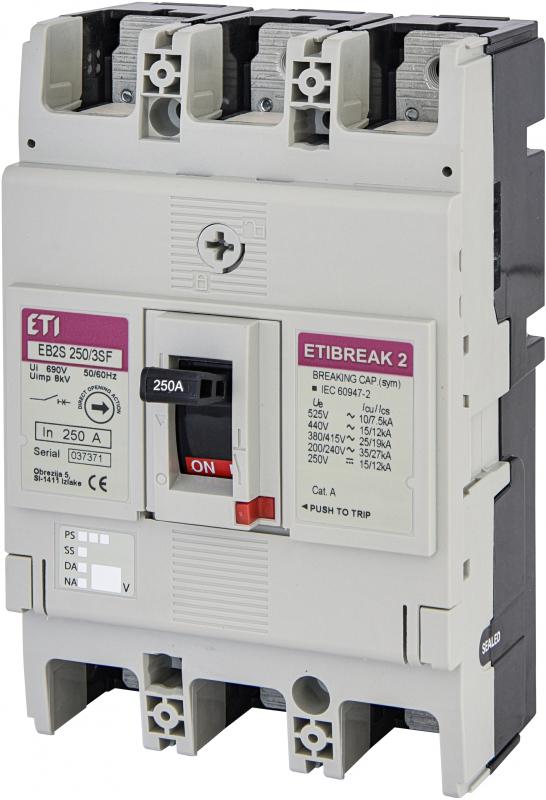 ᐉ Автоматический выключатель ETI EB2S 250/3SF 3Р 250А 25кА (4671839 ...
