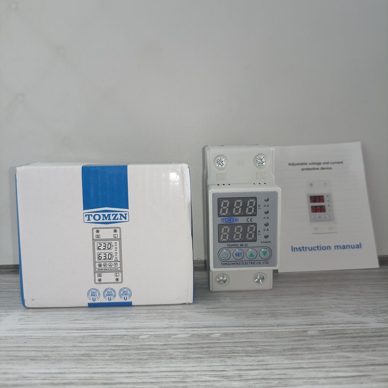 ᐉ Реле контролю TOMZN TOVPD1-80-EC 80A DIN рейку 220В 60 A 230V LED Білий (2612940104) • Краща ...