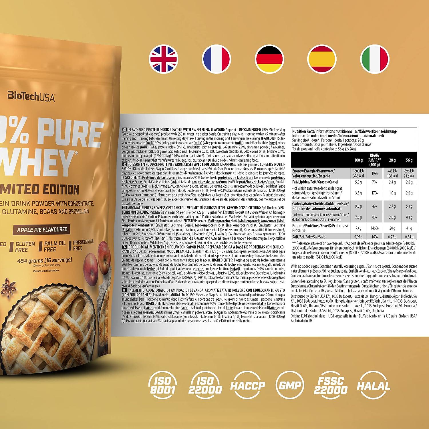 ᐉ Протеин BioTech 100% Pure Whey Apple pie 1000 g • Купить в Киеве ...