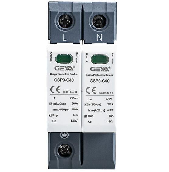 ᐉ Разрядник УЗИП тип Т1+Т2+Т3 2 полюса 40/5кА