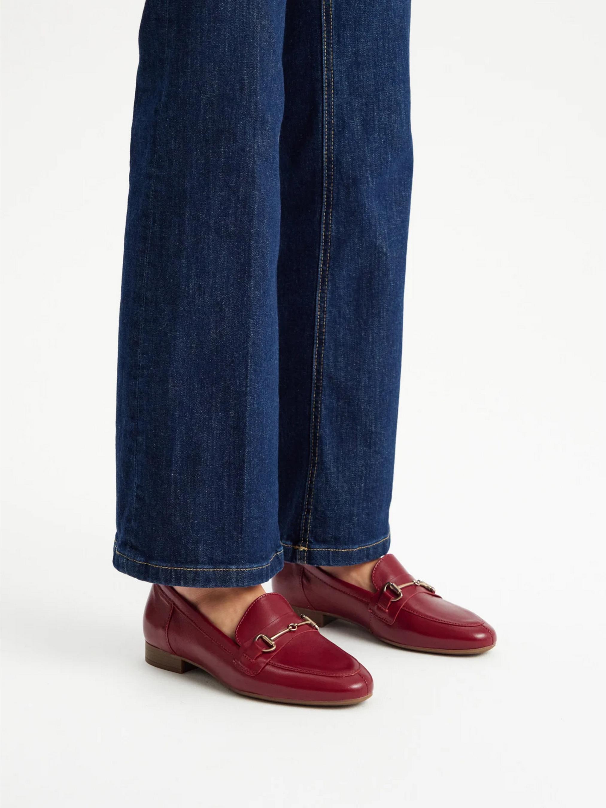 ᐉ Туфли лоферы кожаные женские RYLKO с пряжкой р. 36,5 Бургунди (2VR67 ...