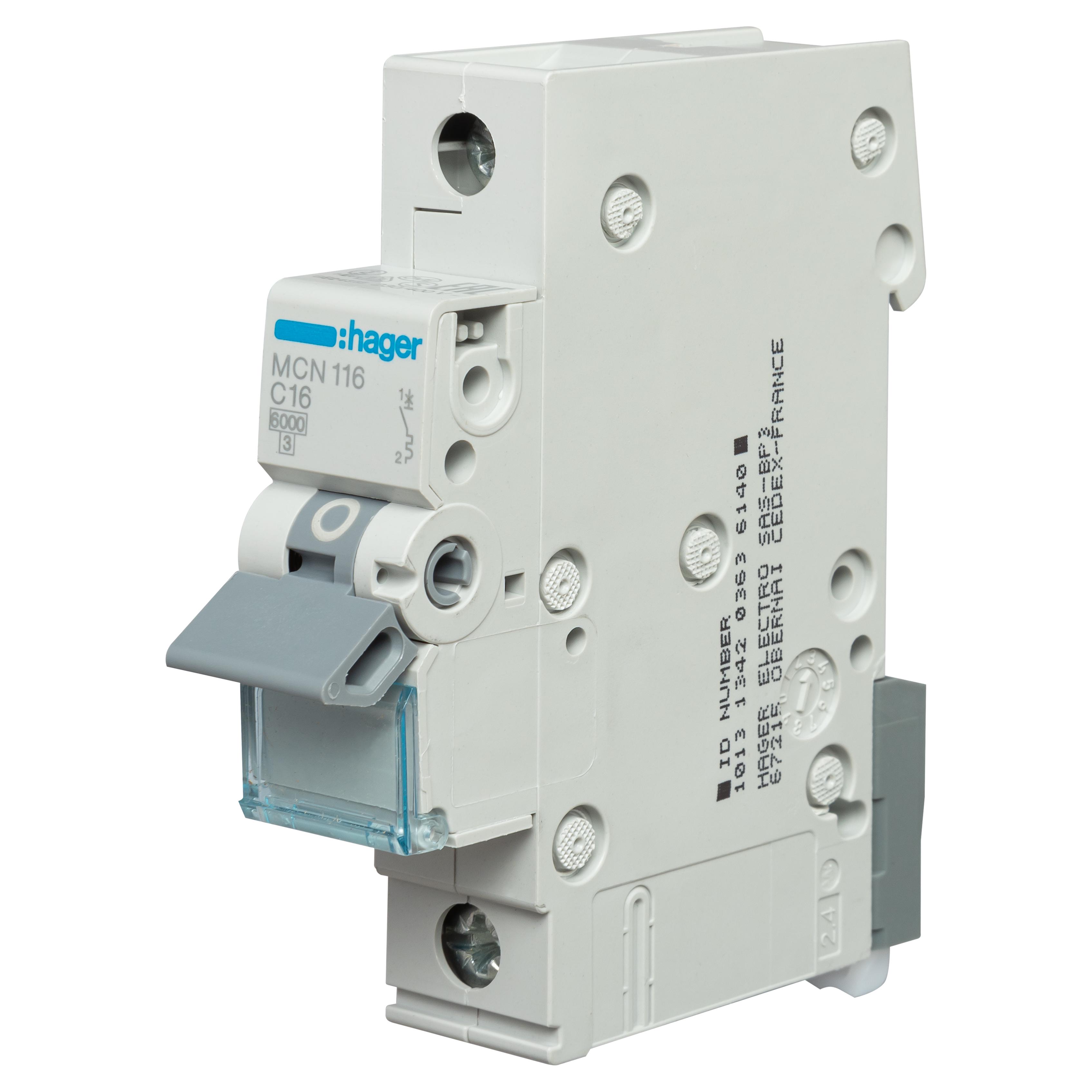 ᐉ Автоматичний вимикач Hager MCN116 1P 6 kA C-16A 1M 16A (MCN116) • Краща ціна в Києві, Україні ...