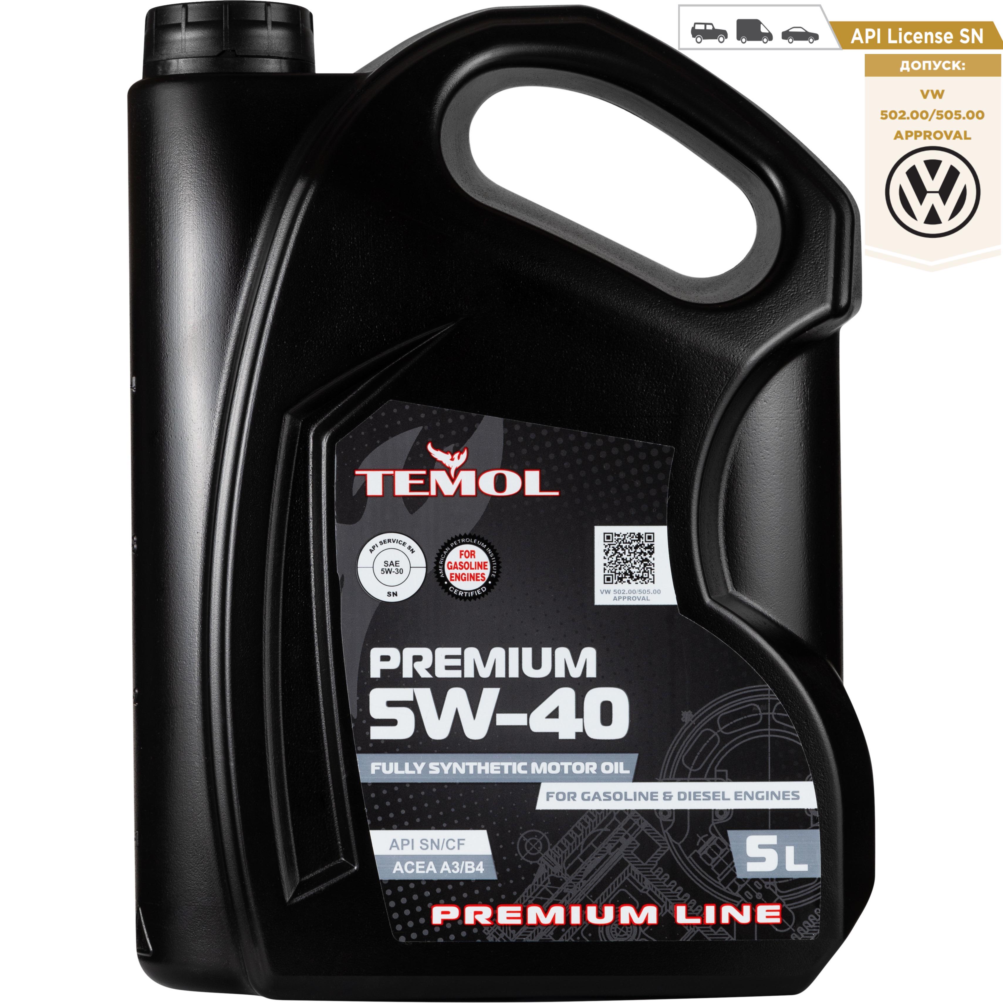 ᐉ Моторное масло для бензиновых и дизельных двигателей Temol Premium 5W ...
