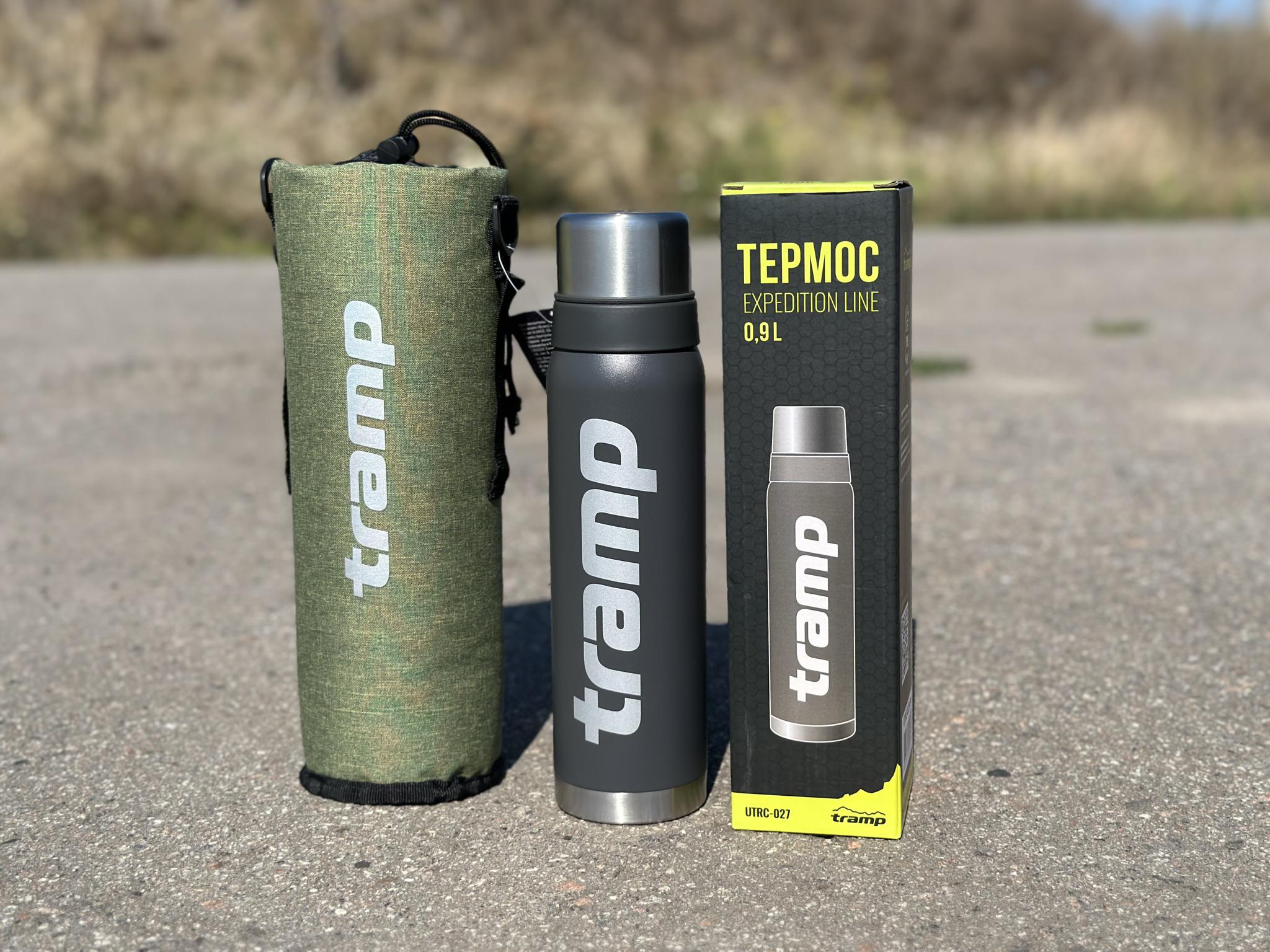 ᐉ Комплект термос для напоїв з термочохлом Tramp expeditio з нержавіючої сталі тримає 24 ч. 0,9 ...