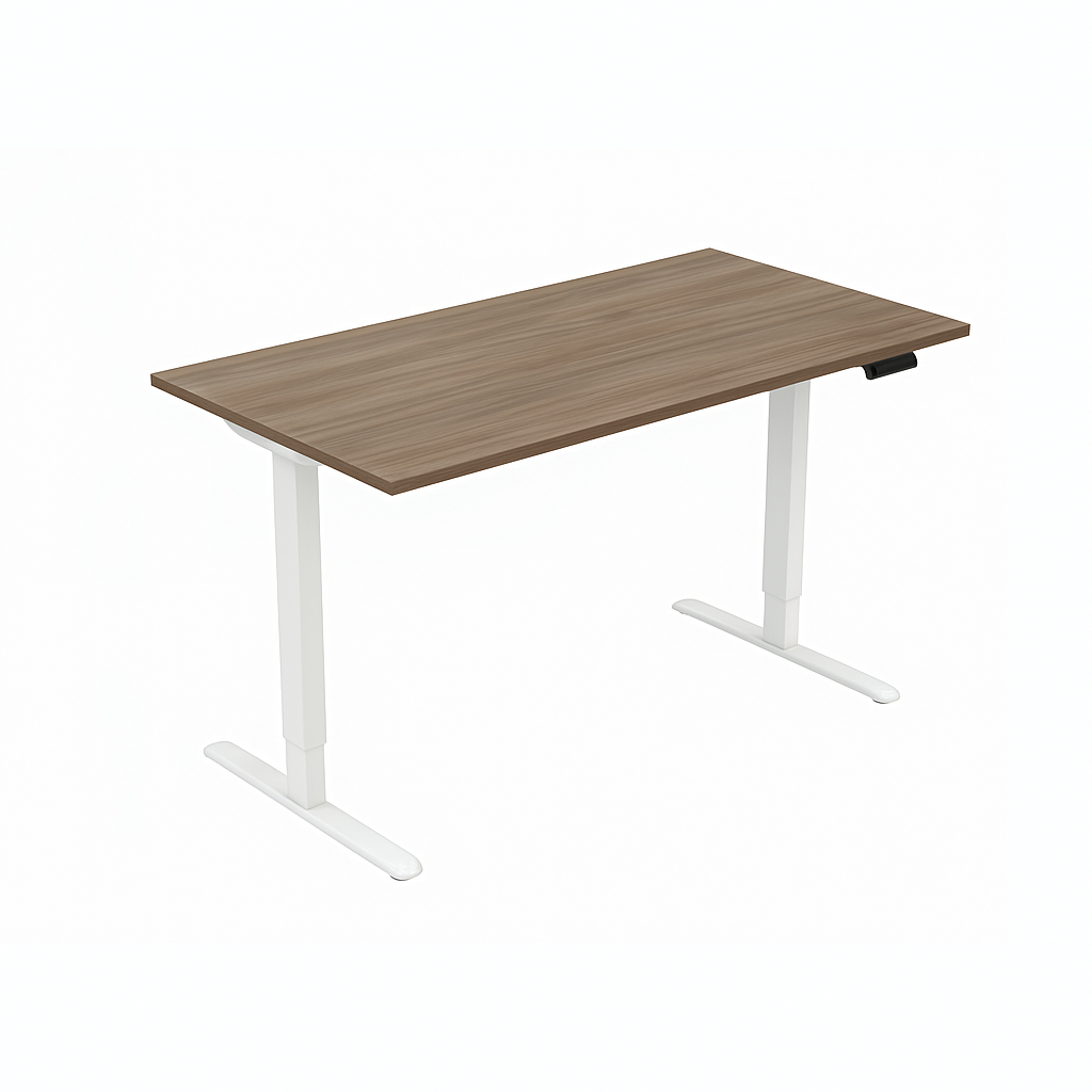 ᐉ Стіл Almant з електричним регулюванням висоти одномоторний Білий/Дуб ...