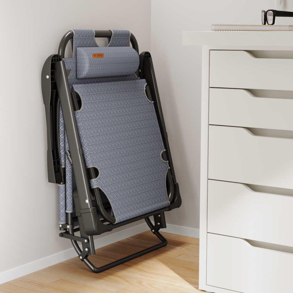 ᐉ Шезлонг розкладний WCG FCB-S03PP садовий з подушкою та матрацом Сірий (FCB-S03PP1) • Краща ...