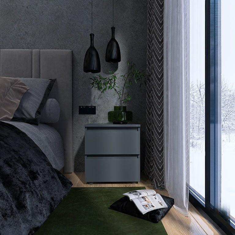 ᐉ Тумба приліжкова Еверест Лайт ТЛ 1 Графітовий 121378 • Краща ціна в Києві Україні • Купити