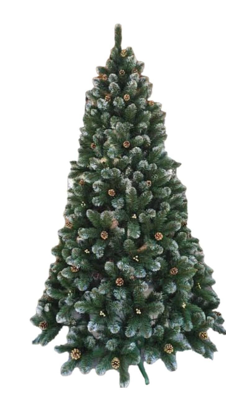 ᐉ Ялинка штучна Кармен новорічна з шишками та золотими жемжугами 2 м • Краща ціна в Києві